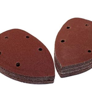 Cionyce 50 Pcs 120 Grit Mouse Detail Sander Sandpaper 5 Hole Mouse Sandpaper Hook and Loop Sander Pads Sanding Sheets for 140mm Sanding Machine