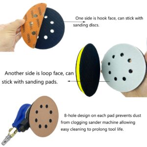 32pcs Sandpaper 8 Hole 5 inch Sanding Discs Hook and Loop 1500-10000 Grits Wet Dry Sandpaper with 2pcs Interface Pads for Random Orbital Sander Automotive Metal Polishing