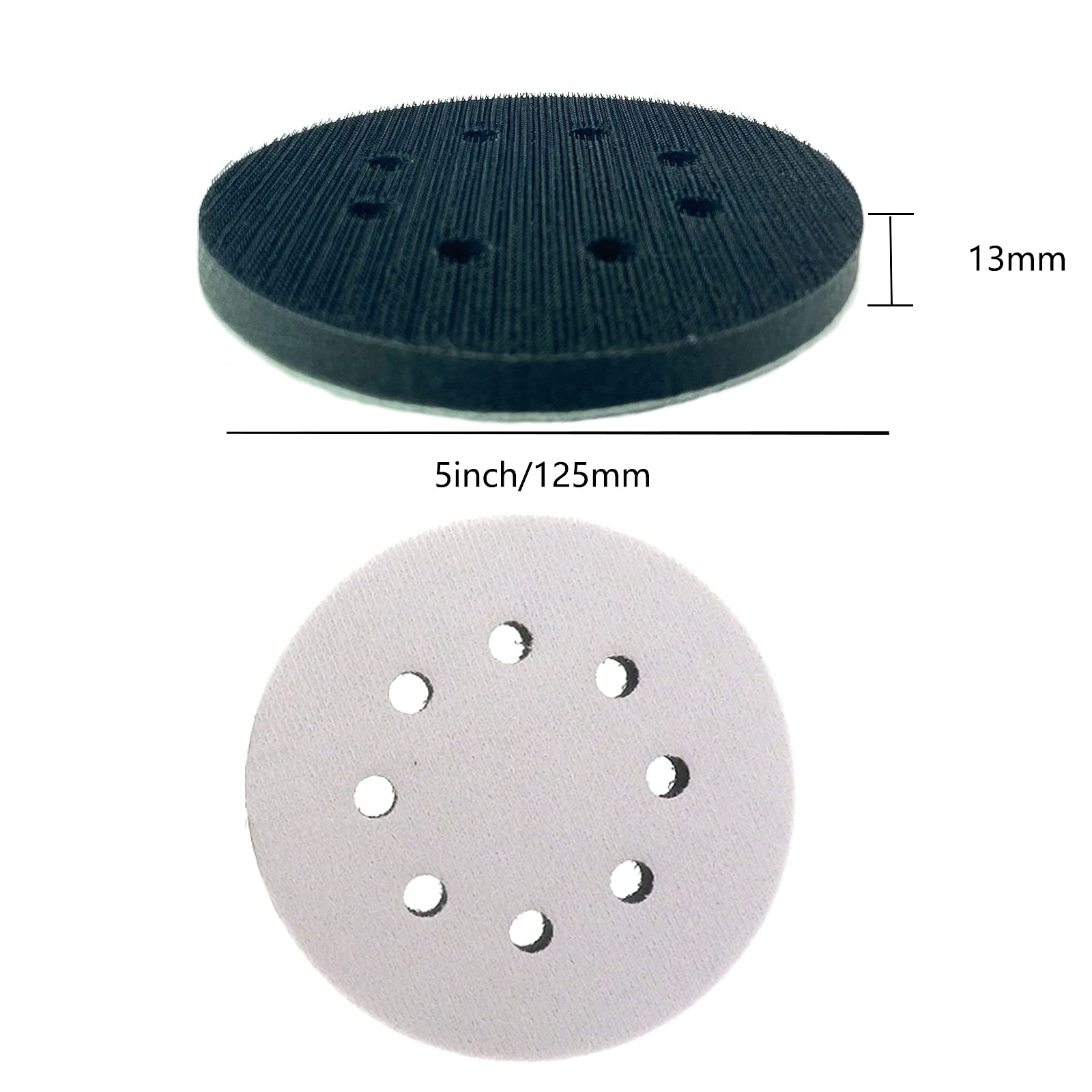 32pcs Sandpaper 8 Hole 5 inch Sanding Discs Hook and Loop 1500-10000 Grits Wet Dry Sandpaper with 2pcs Interface Pads for Random Orbital Sander Automotive Metal Polishing