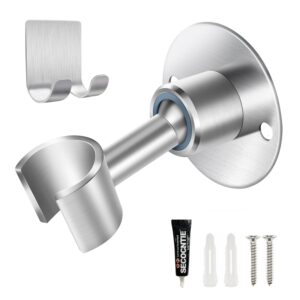 lokyanwin shower head holder,360° adjustable stainless steel handheld shower head bracket holder wall mount,steel shower spray holder wall mount shower wand holder,brushed nickel sus304