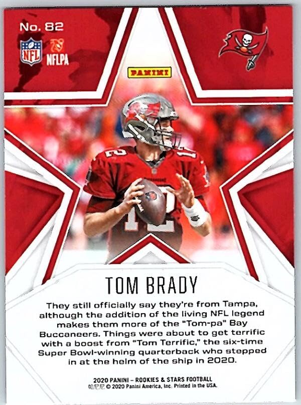 2020 Rookies and Stars Football #82 Tom Brady Tampa Bay Buccaneers Official NFL Trading Card by Panini America