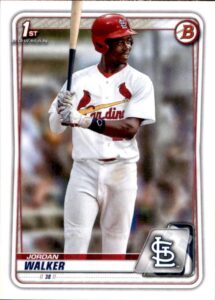 2020 bowman draft #bd-57 jordan walker st. louis cardinals baseball card