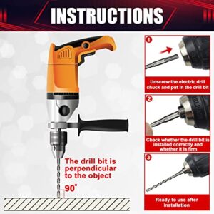 wesleydrill Rotary Hammer Drill Bit Set 8 Pcs SDS-Plus Drill Bits Fit for Fast Drilling in Block, Masonry and Concrete