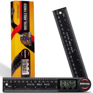 digital angle finder protractor, angle finder ruler with 7inch/200mm, angle measuring tool for woodworking/carpenter/construction/diy measurement(2 batteries included) (enhanced abs)