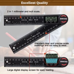 Digital Angle Finder Protractor, Angle Finder Ruler with 7inch/200mm, Angle Measuring Tool for Woodworking/Carpenter/Construction/DIY Measurement(2 Batteries Included) (Enhanced ABS)