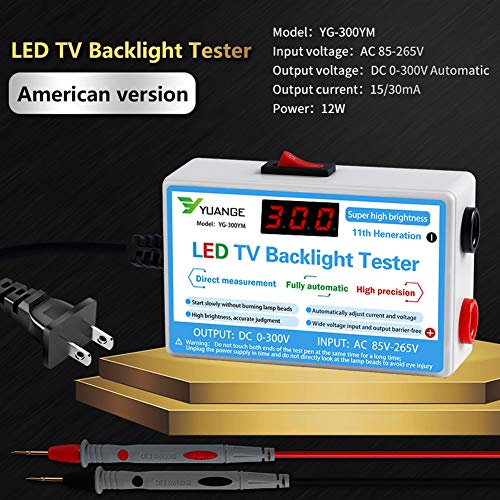 LVOERTUIG LED TV Backlight Tester, LED Light Strip Lamp Beads COB Light Source Repair Testing Tool with LCD Digital Display, 0-300V Output Adaptive Voltage