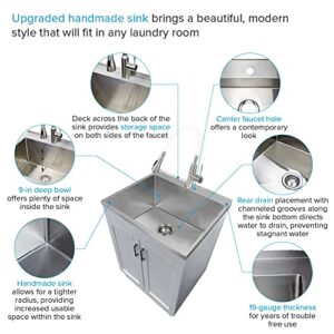 Transolid TC-2420-WCW 24-in All-in-One Laundry/Utility Sink Kit with Faucet in White