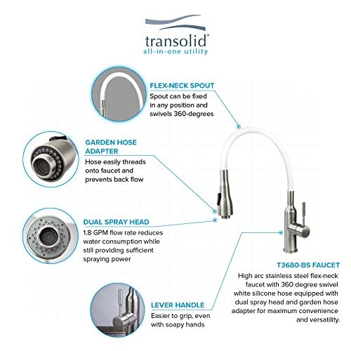 Transolid TC-2420-WCW 24-in All-in-One Laundry/Utility Sink Kit with Faucet in White