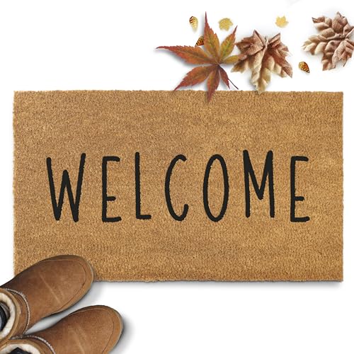 MAINEVENT Welcome Door Mat 30x17 Inch, Thick Welcome Mat Outdoor, Welcome Outdoor Mat Front Door Entrance, Thick Non-Slip PVC Backing Welcome Entry Doormat for Front Door, Welcome Mat