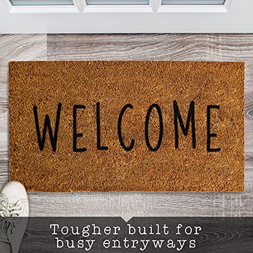 MAINEVENT Welcome Door Mat 30x17 Inch, Thick Welcome Mat Outdoor, Welcome Outdoor Mat Front Door Entrance, Thick Non-Slip PVC Backing Welcome Entry Doormat for Front Door, Welcome Mat