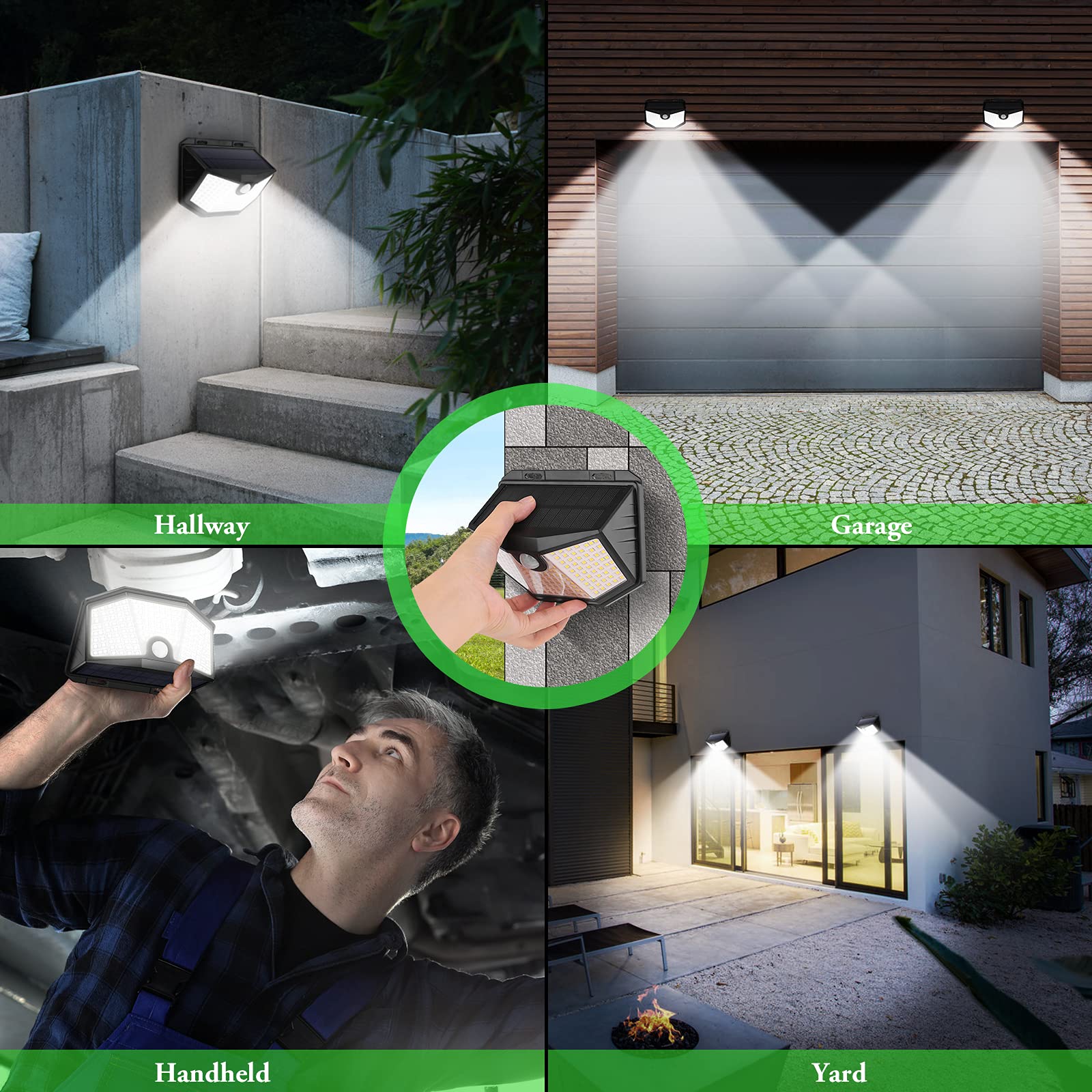 Solar Outdoor Lights - 4-Pack Super Bright 160 LEDs Motion Sensor Security Lights with 270° Wide Angle/3 Modes IP65 Waterproof Solar Powered Wall Lights for Patio Garden Garage Yard Front Door