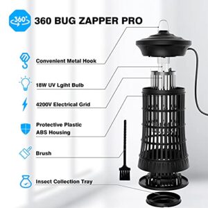 Supink Bug Zapper for Indoor and Outdoor, 18W UV Light Electronic Mosquito Trap Killer, Insect Zapper Trap for Home Garden Camping