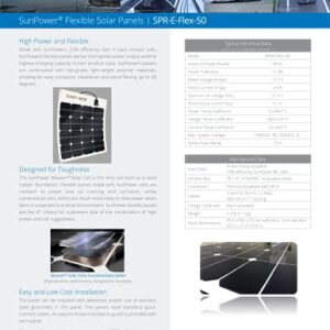 ExpertPower 50W Flexible Solar Panel| High-Efficiency Module with Monocrystalline Maxeon Solar Cells for RV, Boat, Camping and Generator Charging Applications