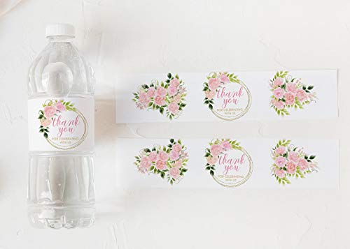 30 Water Bottle Labels Thank You for Celebrating With Us