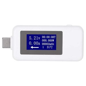 USB C Power Meter Monitor, 4-30V 0-155W 5A Power Tester, Multifunctional Bidirectional Current Voltage DC Digital Voltmeter(White)