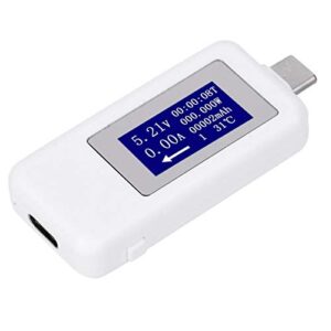 USB C Power Meter Monitor, 4-30V 0-155W 5A Power Tester, Multifunctional Bidirectional Current Voltage DC Digital Voltmeter(White)