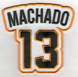 manny machado no. 13 patch - san diego baseball jersey number embroidered diy sew or iron-on patch