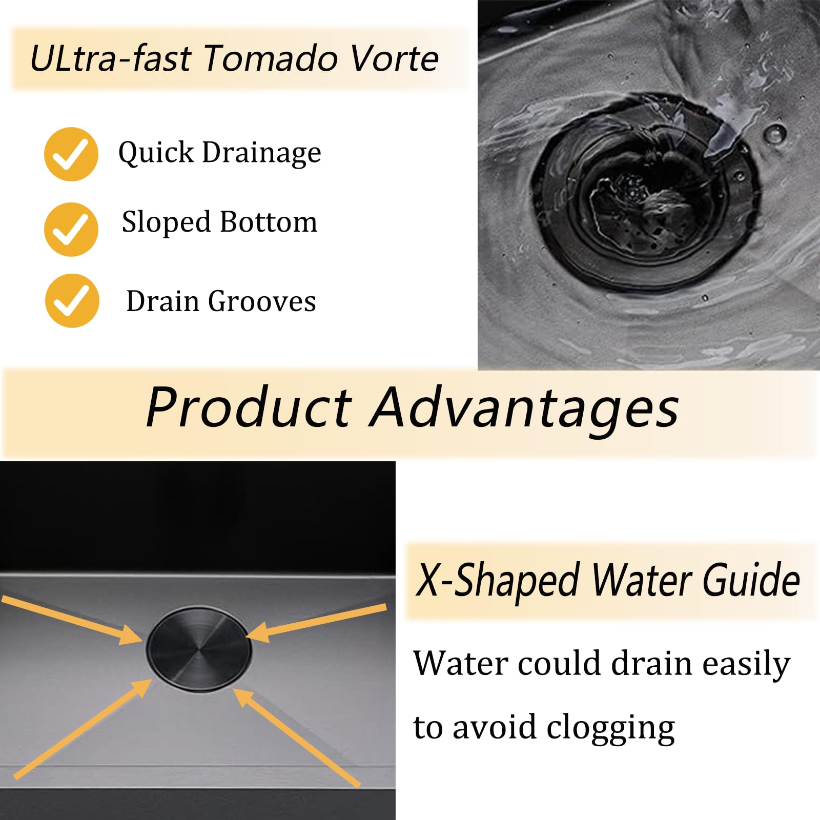 VCCUCINE Black Drop in Kitchen Sink, 33 x 22 Inch Modern Square Single Bowl Stainless Steel Basin Topmount Kitchen Sink, 16 Gauge Metal Laundry Sink with Strainer