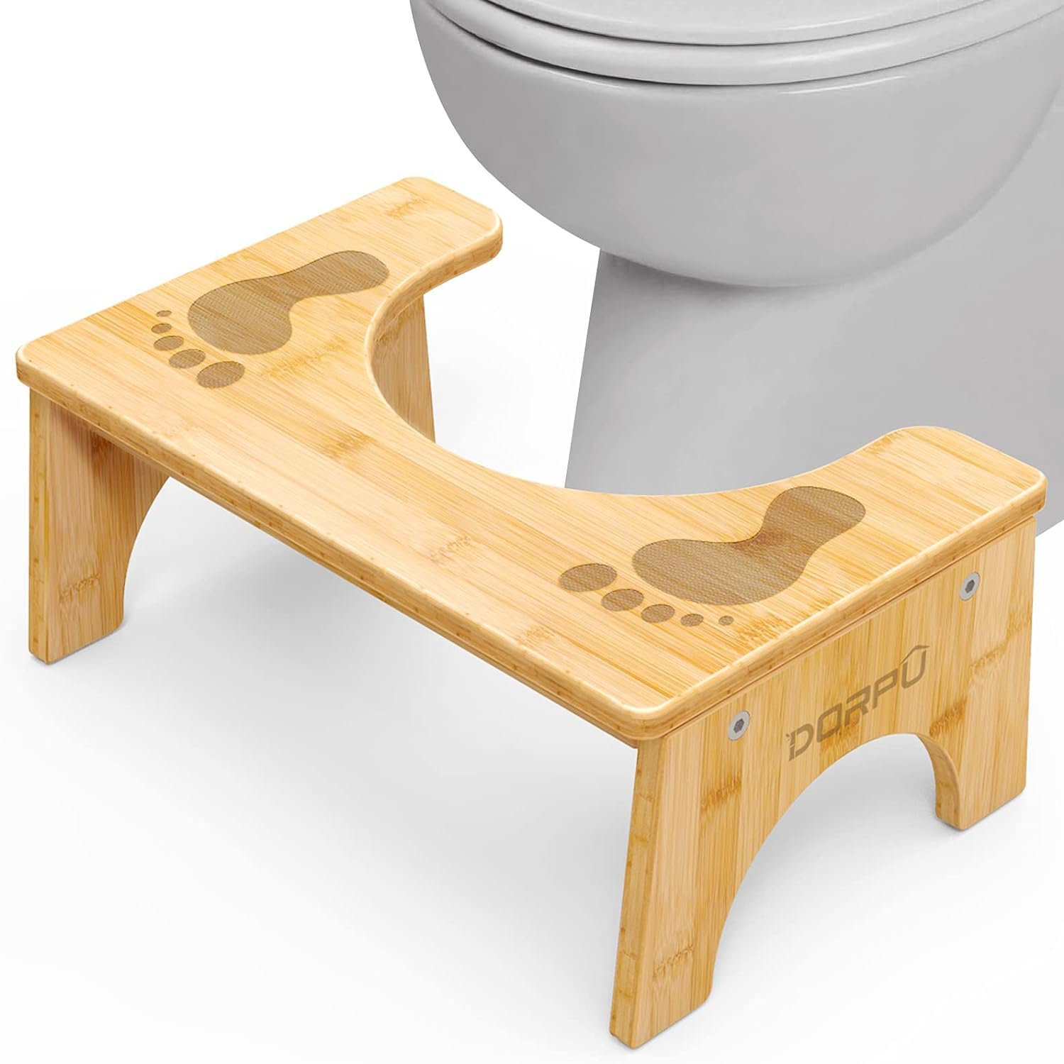 DORPU Squatting Toilet Stool, Anti Slip Toilet Potty Step Stool Sturdy Bathroom Stool for Adults 350 lbs Load Capacity (7 inches)