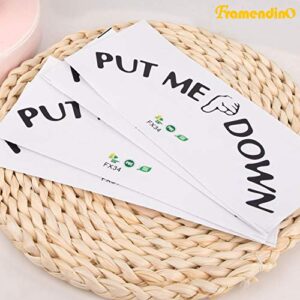 Framendino, 4 Pack Funny Reminder Decoration Put Me Down Toilet Seat Decal Sticker for Bathroom Black