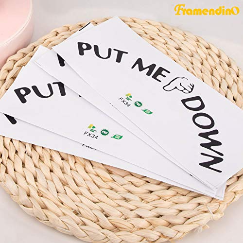 Framendino, 4 Pack Funny Reminder Decoration Put Me Down Toilet Seat Decal Sticker for Bathroom Black