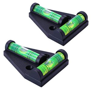 leisure coachworks rv t level bubble level, multipurpose 2 way spirit level t-type spirit level bubble for rv, trailer, machines, furniture, tripods, camera equipment measure (2-pack)