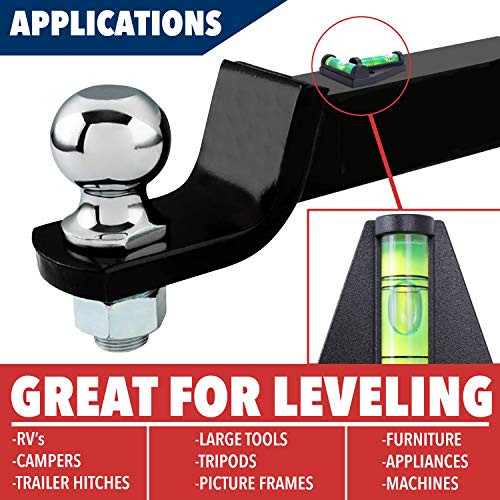 Leisure Coachworks RV T Level Bubble Level, Multipurpose 2 Way Spirit Level T-type Spirit Level Bubble for RV, Trailer, Machines, Furniture, Tripods, Camera Equipment Measure (2-Pack)