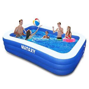 inflatable pool, madaxy swimming pool for kids and adults, 120" x 72" x 22" oversized thickened family inflatable pool for kids, toddlers, adults, outdoor, garden, backyard, summer water party