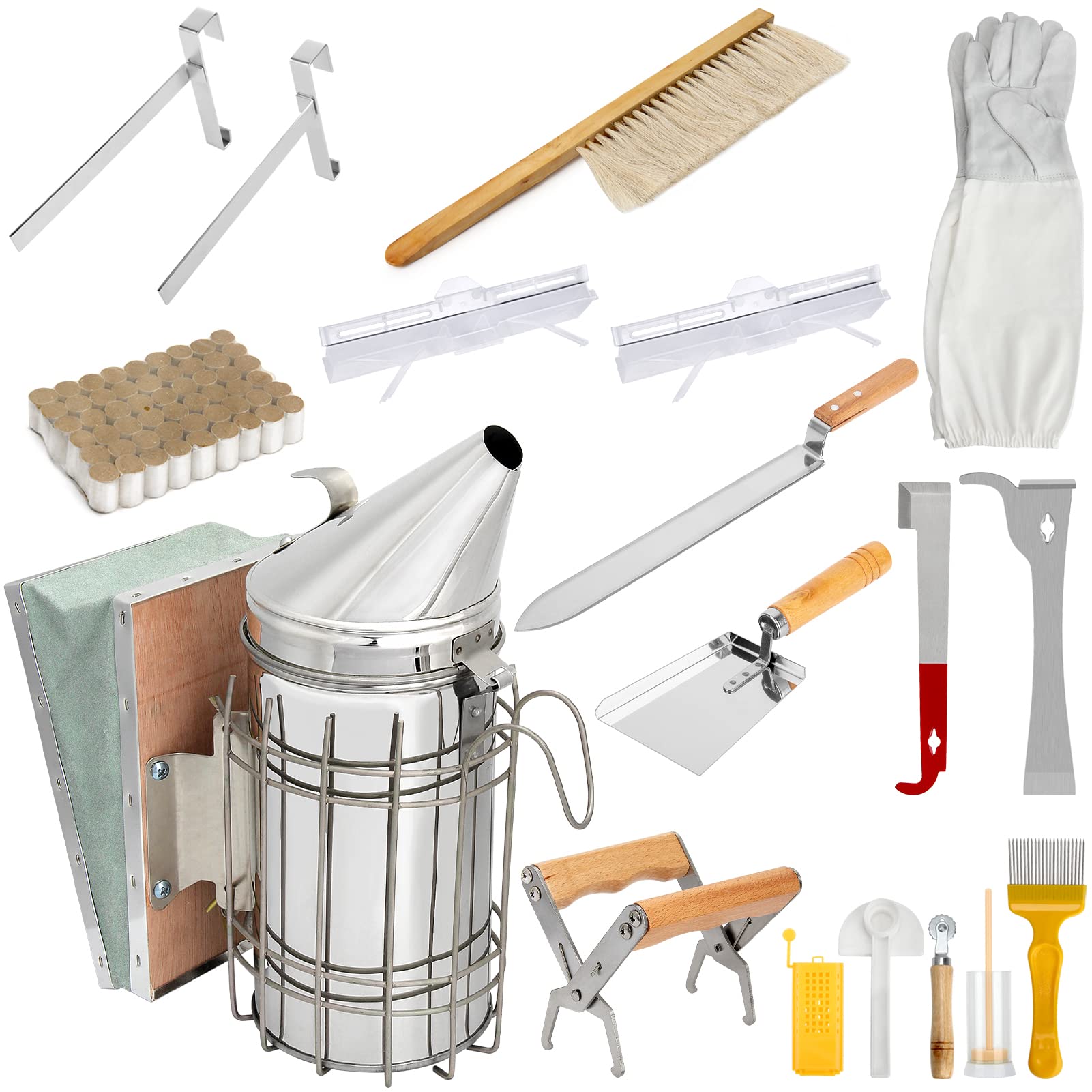 Blisstime Beekeeping Supplies Tool Kit, 17 PCS Bee Hives and Supplies Starter Kit Beekeeper Starter Kit