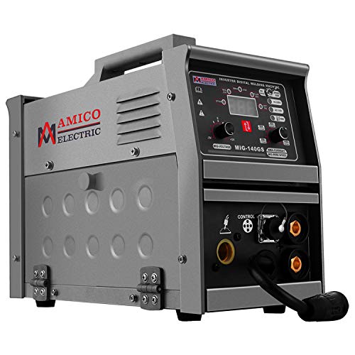 AmicoPower MIG-140GS,140 Amp MIG MAG Lift-TIG Stick Arc DC Welder,3-in-1 Multifunction,100percent Duty Cycle,Spool Gun Weld Aluminum SPG15180 and SPG15250