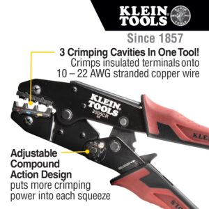 Klein Tools 80013 Wiring Tool Kit with Automatic Wire Stripper and Ratcheting Insulated Terminal Crimper, Great Electrical Tool Kit, 2-Piece