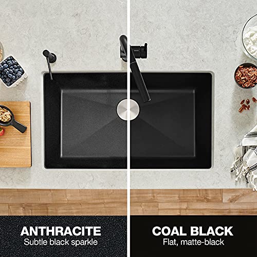 Blanco Ikon Silgranit Kitchen Sink, 27x19x9, Coal Black