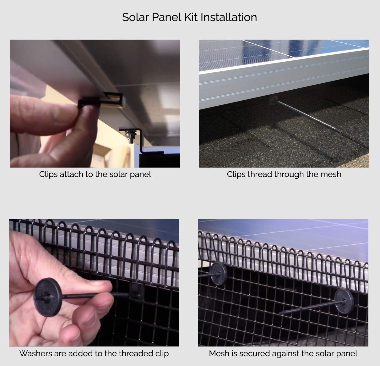 Solar Panel Bird/Critter Guard Fastener Clips | for Attaching Bird and Squirrel Guard Wire to Solar Panels Premium Quality | Installs and Removes Without Damage 50 Plastic ABS Clips