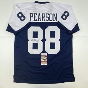 autographed/signed drew pearson dallas thanksgiving football jersey jsa coa