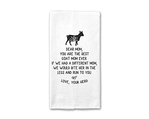 CANARY ROAD Goat Mom Towel, Goat Towel, Goat Gift, Goat Lady Towel, Goat Farmer Gift, Backyard Farmer Gift, Goat Mom Gift