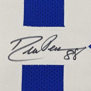 Autographed/Signed Drew Pearson Dallas Blue Football Jersey JSA COA