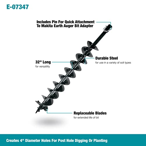 Makita E-07347 4" Earth Auger Drill Bit