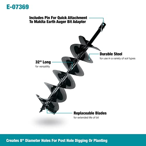 Makita E-07369 8" Earth Auger Drill Bit