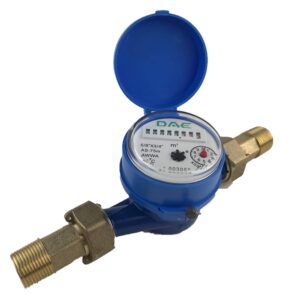 DAE AS-75m Water Meter, 3/4" NPT Couplings, Measuring in Cu Meter