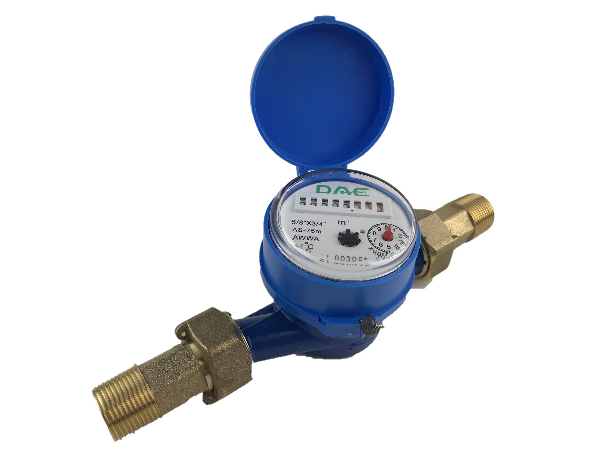 DAE AS-75m Water Meter, 3/4" NPT Couplings, Measuring in Cu Meter