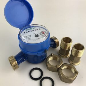 DAE AS-75m Water Meter, 3/4" NPT Couplings, Measuring in Cu Meter