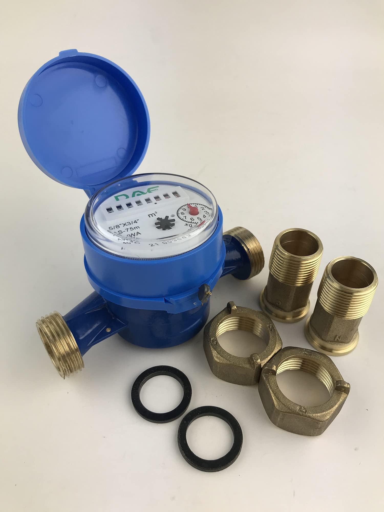 DAE AS-75m Water Meter, 3/4" NPT Couplings, Measuring in Cu Meter