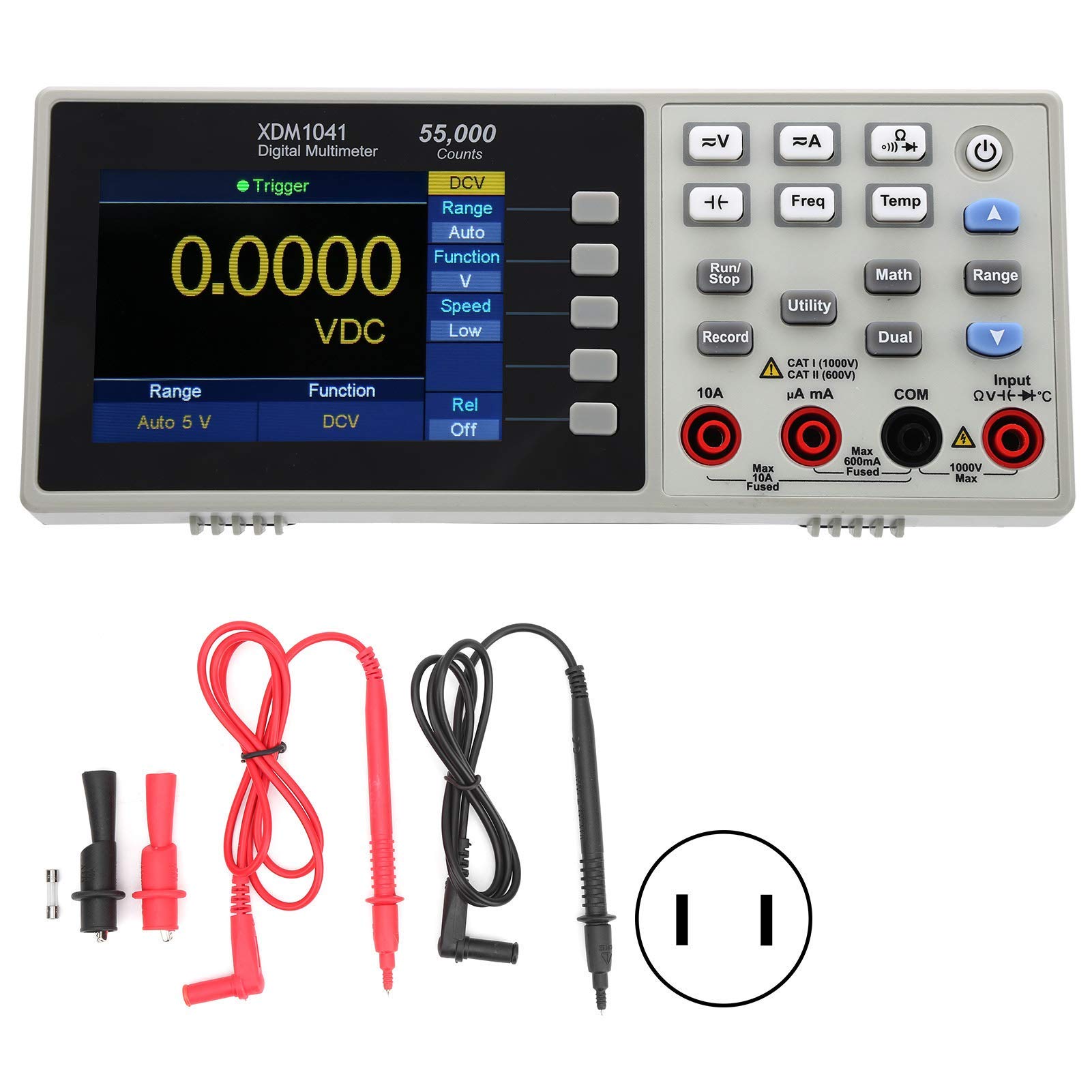 Mini Desktop Multimeter, 55000 Counts 3.7in LCD Digital Multi Tester, AC/DC Current, AC/DC Voltage, Resistance, Capacitance(US Plug)