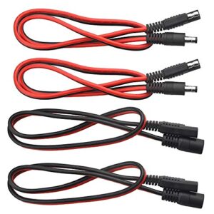 WMYCONGCONG 4 PCS SAE to DC Connector DC 5.5 x 2.1mm Male Female Cable to SAE Adapter Connector Cable 30cm 14AWG for Motorcycle Solar Panel Charger