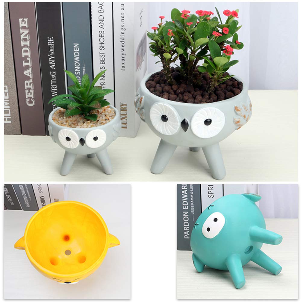 Hemoton 1pc Container Holder owl Succulent pots Succulent Flower Pot Ceramic Bonsai Planter Animal Plant Pot Ceramic Flower pots Ceramic Succulent Planter Flowers Flower Container