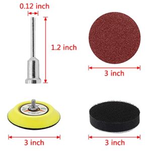 320PCS 3 Inch Sanding Discs, MAPRIAL 40-2000 Grit Assortment Grinding Abrasive Hook and Loop Sandpaper with 1/8” Shank Backer Plate and Soft Foam Buffing Pad for Drill Grinder Rotary Tools Attachment.