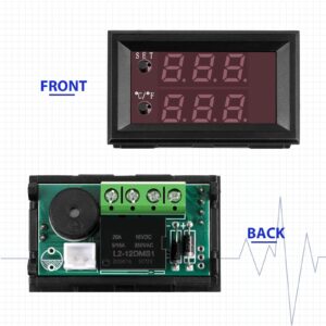 12V Electronic Temperature Controller Programmable -50 to 110 Degree Celsius Heating/Cooling Thermostat Control Switch Module NTC Waterproof Sensor Probe Dual Color LED Display Monitor (2 Pieces)