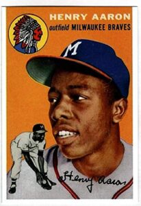 hank aaron hof reprint 1954 topps rookie card rc #128 - mint