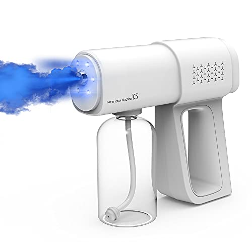 NORDMOND Professional Disinfectant Fogger Machine, Sanitizer Sprayer. Electrostatic ULV Atomizer & Cordless Handheld Nano Steam Gun – Rechargeable Spray Gun with Blue Light for Touchless Sanitization