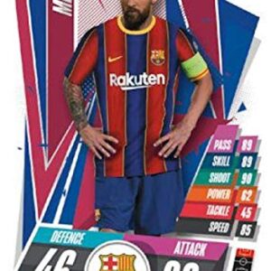 2020-21 Topps Match Attax UEFA Champions League UCL CCG #BAR18 Lionel Messi FC Barcelona Official Collectible Card Game in Raw (NM Near Mint or Better) Condition